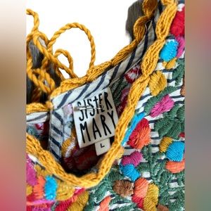 Sister Mary | Dresses | Sister Mary Marylou Stripe Embroidered Floral ...